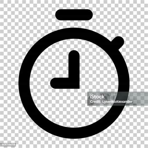 시계 타이머는 플랫 스타일에서 아이콘 고립 된 투명 한 배경에 시간 알람 그림입니다 스톱 워치 시계 사업 개념입니다 0명에 대한 스톡 벡터 아트 및 기타 이미지 Istock