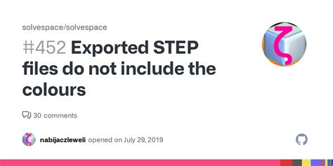 exported step files do not include the colours · issue 452