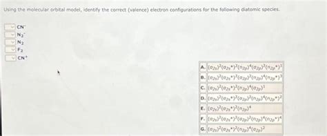 Using The Molecular Orbital Model Identify The