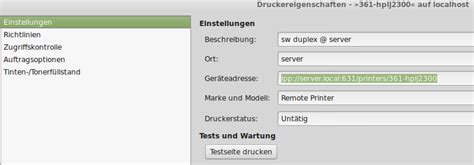 Netzwerkdrucker Cups Lokal Ippserverlocal631 Drucken