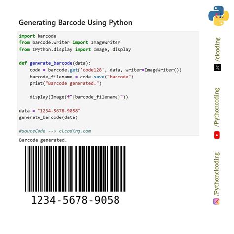 Generating Barcode Using Python Basic Computer Programming Coding Tutorials Learn Computer