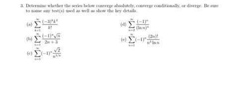 Solved 3 Determine Whether The Series Below Converge