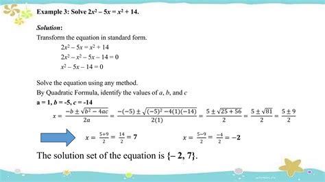 Rational Equation Transformable To Quadratic Equationpptx Physics