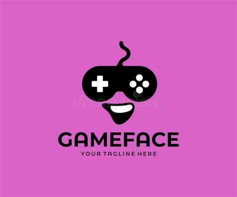 Video Game Controller Or Joystick In Shape Of Person Face Graphic Design Stock Vector
