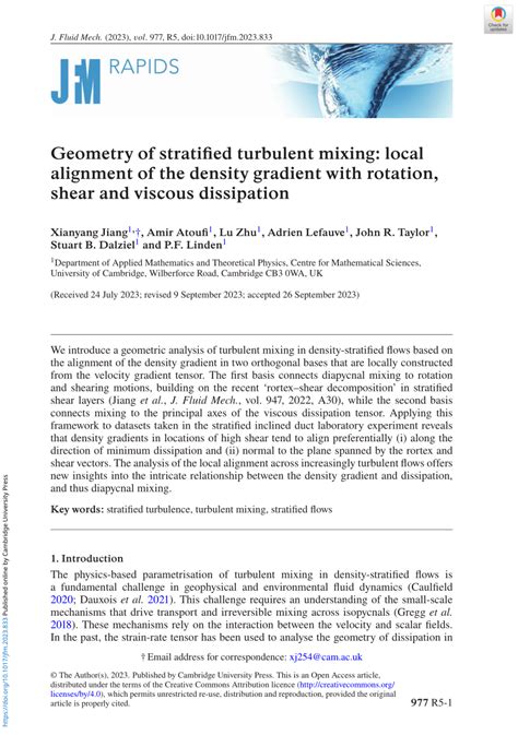 Pdf Geometry Of Stratified Turbulent Mixing Local Alignment Of The Density Gradient With