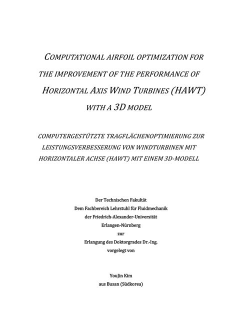 Pdf Computational Airfoil Optimization For The Improvement Of The