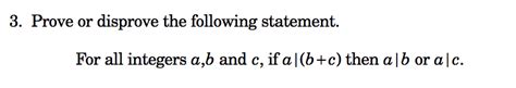 Solved Prove Or Disprove The Following Statement For All Chegg