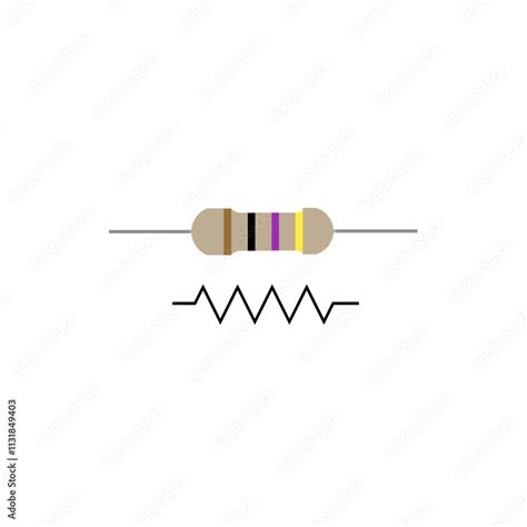 Simple Illustration Of A Resistor Showing Its Physical Appearance With Color Bands And Its