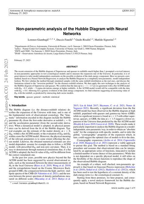 pdf non parametric analysis of the hubble diagram with neural networks