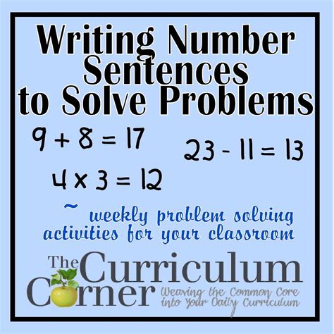 Write A Number Sentence Problem Solving Solving Word Problems Math