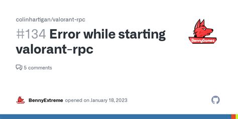 Error While Starting Valorant Rpc · Issue 134 · Colinhartiganvalorant