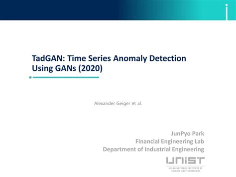 tadgan time series anomaly detection using gans 2020 pptx