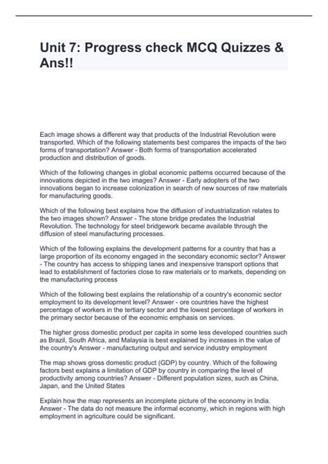 Unit 7 Progress Check Mcq Quizzes And Ans Mcq Stuvia Us
