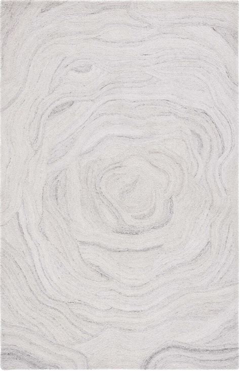 Abstract Hand Tufted Light Grey And Beige 6 X 9 Medium Rectangle Rugs