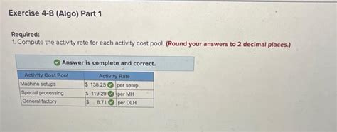 Solved Exercise Algo Computing ABC Product Costs Chegg Com