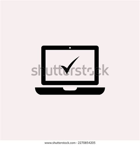Check Mark Icon Laptop Sign Symbol Stock Vector Royalty Free Shutterstock