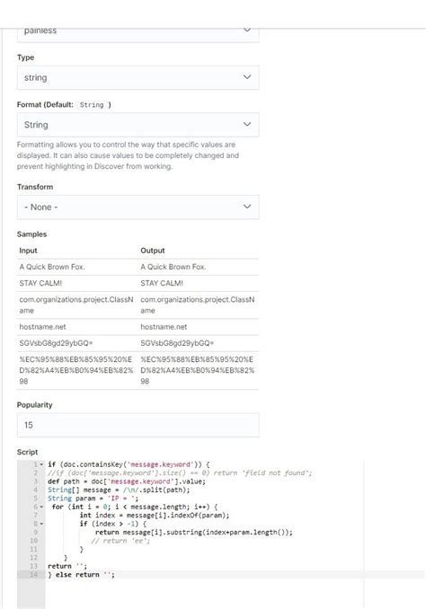 Elasticsearch Kibana Scripted Fields Sort Stack Overflow