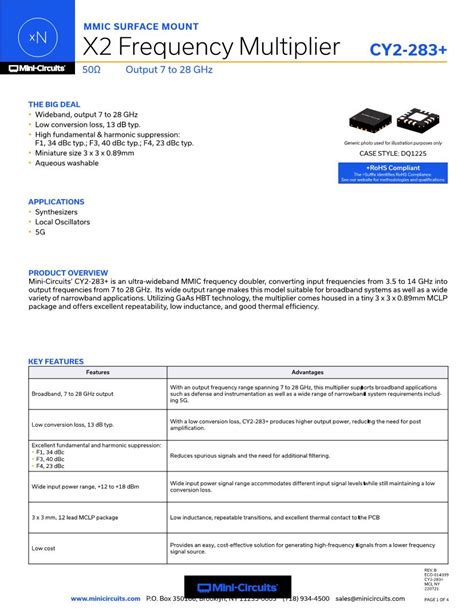 Mini Circuits Datasheets Mouser