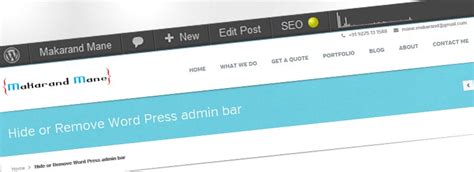remove word press admin bar