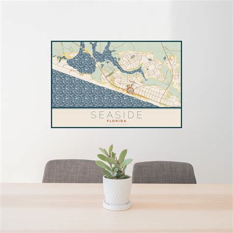 Seaside Florida Map Print In Woodblock — Jace Maps