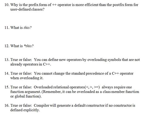 Solved Why Is The Prefix Form Of Operator Is More