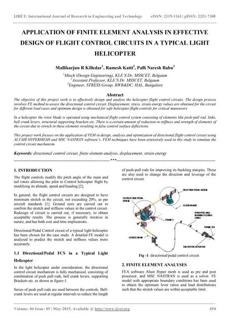 Application Of Finite Element Analysis In Effective Design Of Flight