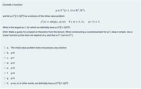 solved consider a function g∈c1 [−1 1]×rd rd and let