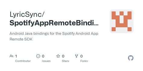Github Lyricsyncspotifyappremotebinding Android Java Bindings For