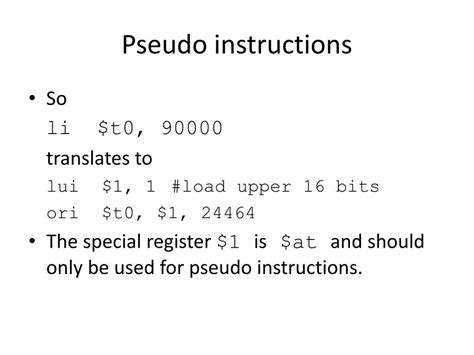 Ppt Mips Pseudo Instructions And Computing Methods Powerpoint Presentation Id1384305