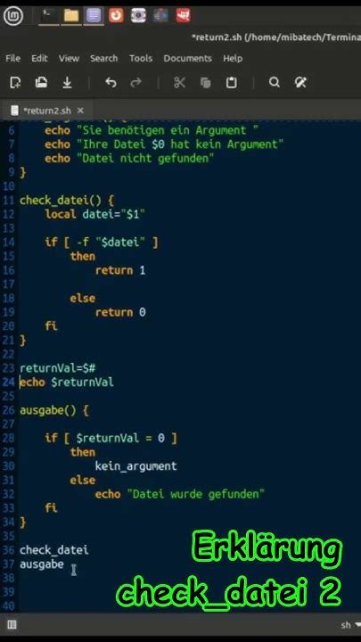 Linux Shell Scripting 25 Erklärung Checkdatei 2 Youtube