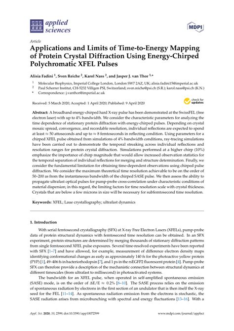 Pdf Applications And Limits Of Time To Energy Mapping Of Protein Crystal Diffraction Using