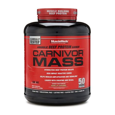 MuscleMeds Carnivor Mass Протеин ванилия и карамел х2534 грама