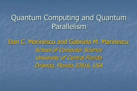 Ppt Quantum Computing And Quantum Parallelism Powerpoint Presentation