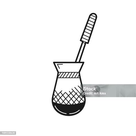 흰색에 고립 된 손으로 그린 터크 커피 스케치 커피 컨셉 벡터 그림입니다 갈색에 대한 스톡 벡터 아트 및 기타 이미지 갈색 검은색 고전 양식 Istock