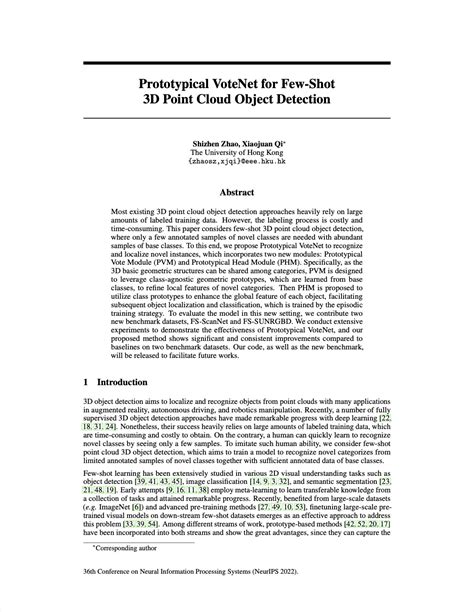 prototypical votenet for few shot 3d point cloud object detection