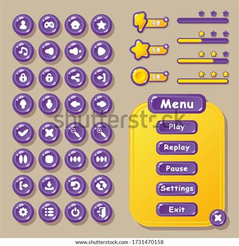 Buttons Icons Menu Windows Design Game Stock Vector Royalty Free 1731470158 Shutterstock