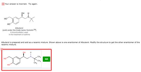Solved Albuterol Is Prepared And Sold As A Racemic Mixture