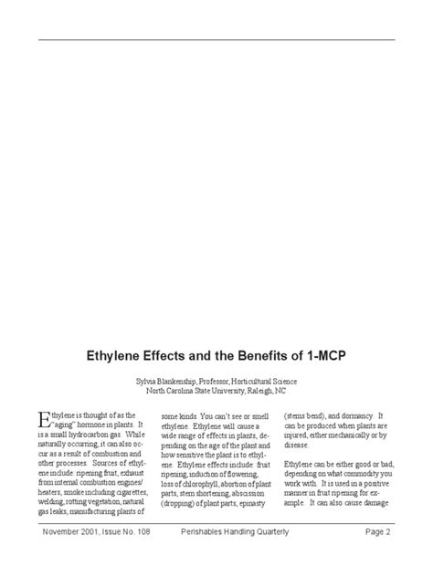 1 Mcp And Ethylene Pdf Chemistry