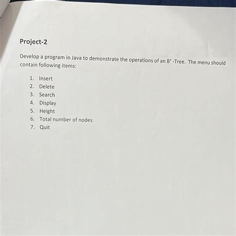Solved Project 2develop A Program In Java To Demonstrate The