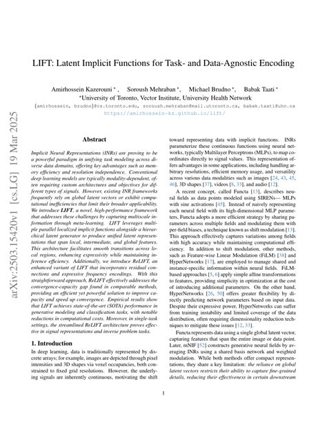 Pdf Lift Latent Implicit Functions For Task And Data Agnostic Encoding