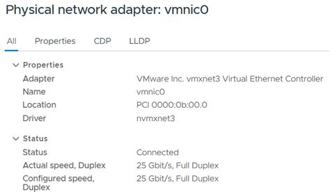 how to increase vmxnet3 link speed for nested esxi hosts enterprise
