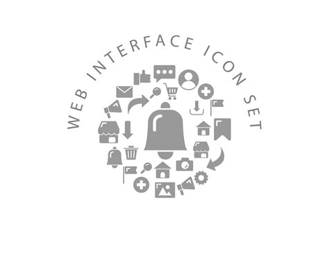 Web Interface Icon Set Design On White Background 10740491 Vector Art