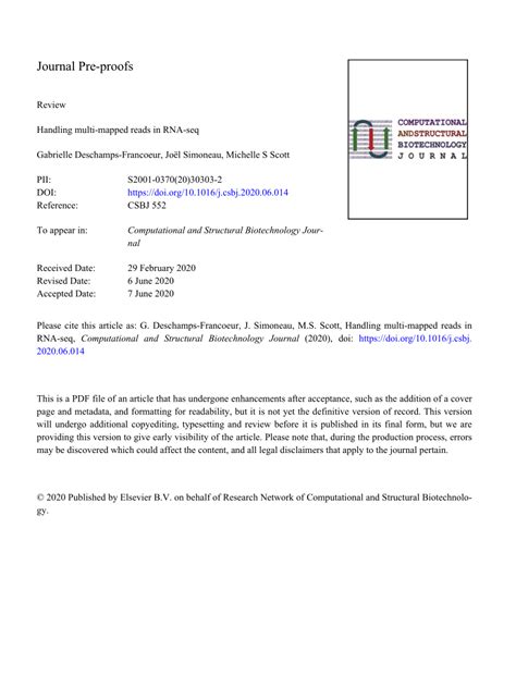 Pdf Handling Multi Mapped Reads In Rna Seq