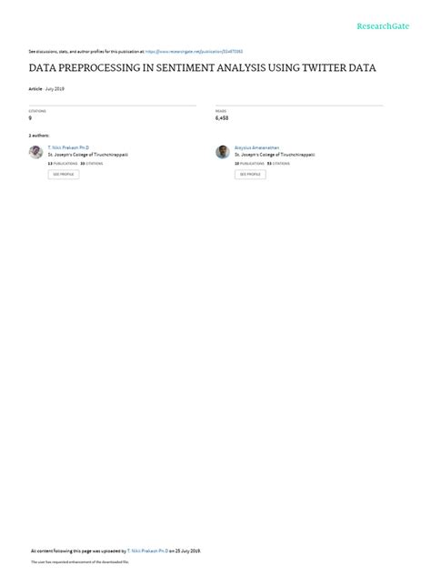 Data Preprocessing In Sentiment Analysis Using Twitter Data July 2019