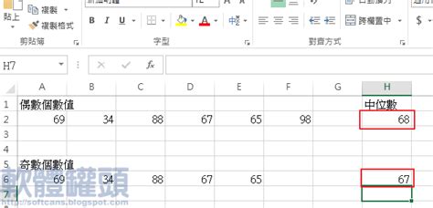 Excel教學 使用Excel MEDIAN 函數來計算數值資料的中位數 軟體罐頭