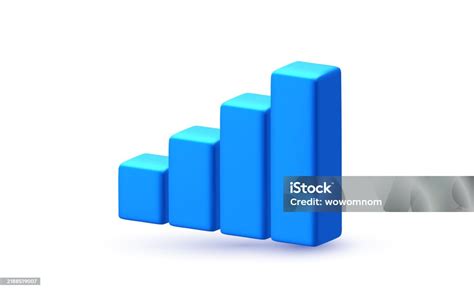 흰색 배경에 파란색 데이터 막대 차트의 벡터 금융 현실적인 그림 3d 만화 스타일 디자인 비즈니스 단계 그래프 아이콘 벽지 다양한 수준의 성장 척도 그래프 0명에 대한 스톡
