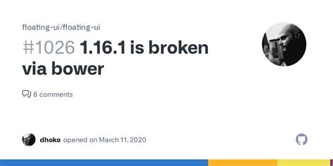1161 Is Broken Via Bower · Issue 1026 · Floating Uifloating Ui · Github