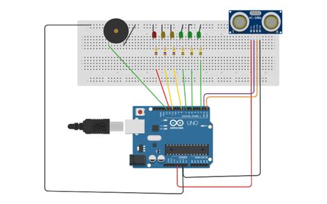 Circuit Design Cipolla Alberto Sensore Di Distanza Buzzer E Meter Led Tinkercad