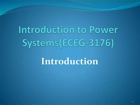 Introduction To Power System PPTX Computer Networking Computing