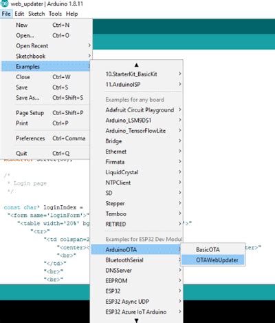 Programming Esp Over The Air Ota Using Arduino Ide